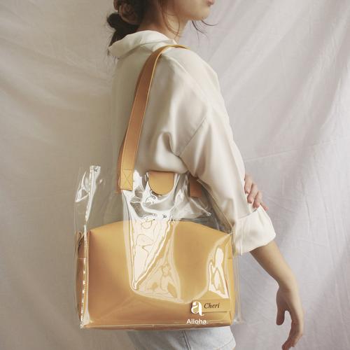 Jual PVC Tote Bag Magnet Pouch Set Custom Nama - 1. Soft Pink - Kota ...