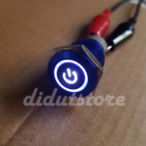 Jual Saklar LED Switch Waterproof Push On Off Metal Logo Power Body ...