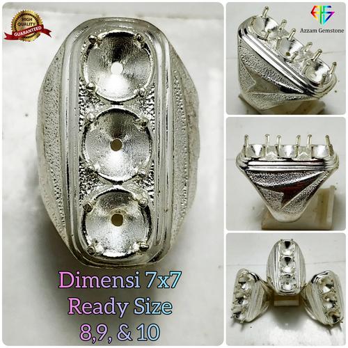 Jual Cincin Ring Emban 3 Mata Batu Alpaka Super no Stainless Titanium ...