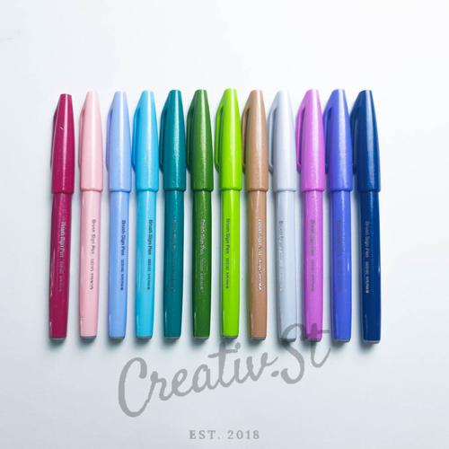 Jual Pentel Fude Touch Brush Sign Pen SES-15C NEW COLOR PART 1 ...