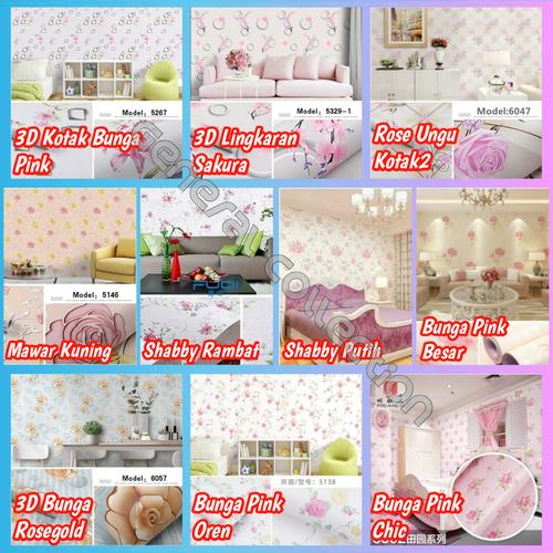 Jual WALLPAPER STICKER DINDING ukuran 45 CM X 10 M motif BUNGA UNIK ...