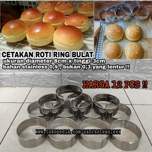 Jual Cetakan ring roti bulat 8cm 12 pcs - Cetakan burger - cetakan kue ...
