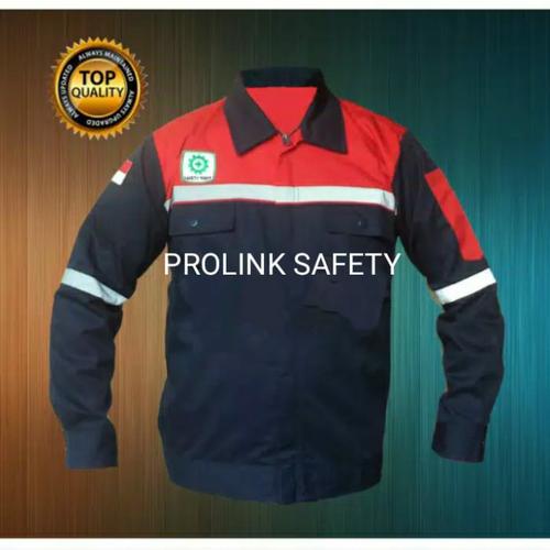 Jual SERAGAM SAFETY MERAH DONGKER RESLETING FREE LOGO K3 BENDERA DRILL ...