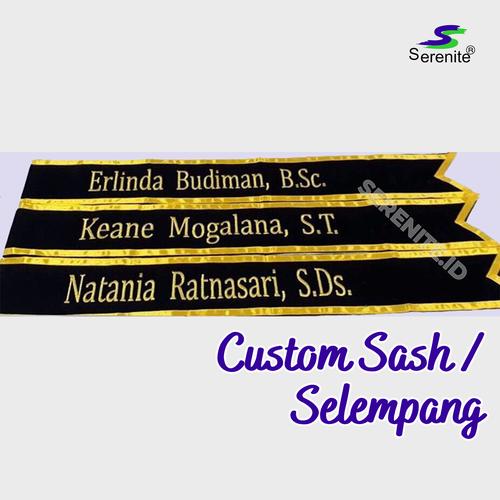 Jual Selempang Wisuda / Sash | Bahan Satin | Serenite - Biru - Emas ...