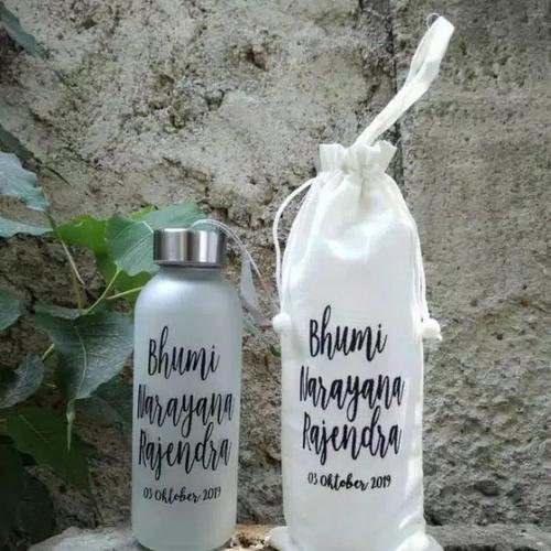 Jual Souvenir botol tumbler kaca dove 420ml custom sablon kemas pouch ...