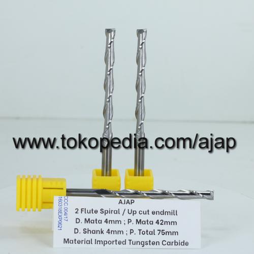 Jual END MILL 2F SPIRAL 4mm x 42mm mata router bit CNC acrylic kayu ...