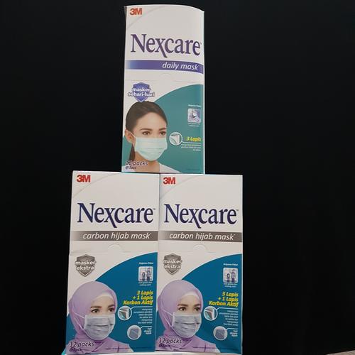 Jual masker nexcare 3M hijab carbon 4 ply atau daily earloop - 1 box ...
