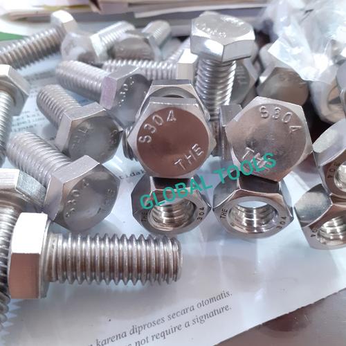 Jual Baut mur stainless 5/8 x 3 ss304 baut sus 304 baut 3 in THE ss304 ...