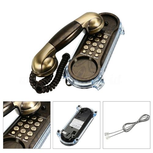 Jual Telepon Kabel Dudukan Dinding Gaya Antik Warna Coklat Bahan ABS ...