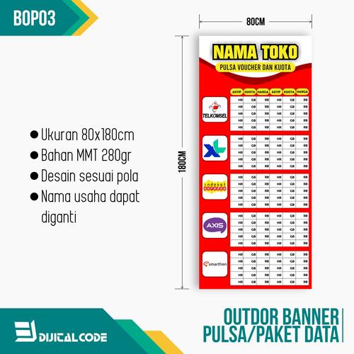 Jual BOP03 Spanduk Banner Pulsa Paket Data 80x180cm - Kota Medan ...