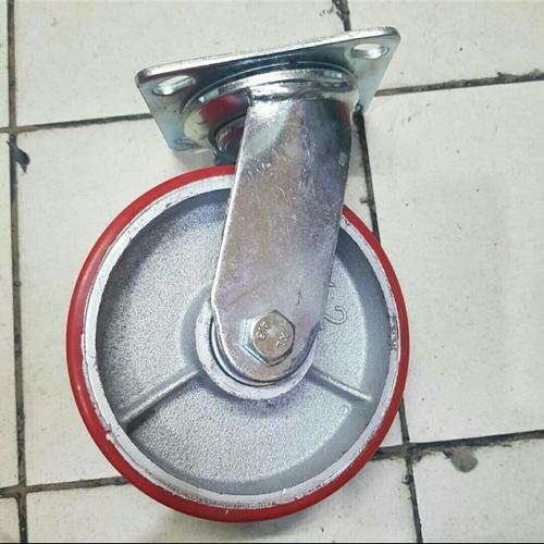 Jual Roda Pu Heavy Duty 5 inch hidup roda troli 5" pu heavy duty - Kota ...