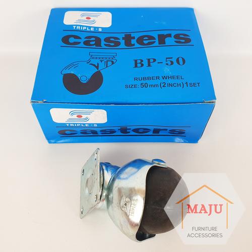 Jual Roda Triple-S BP-50 Bundar 2" Hidup Hitam Casters (Roda Meja ...