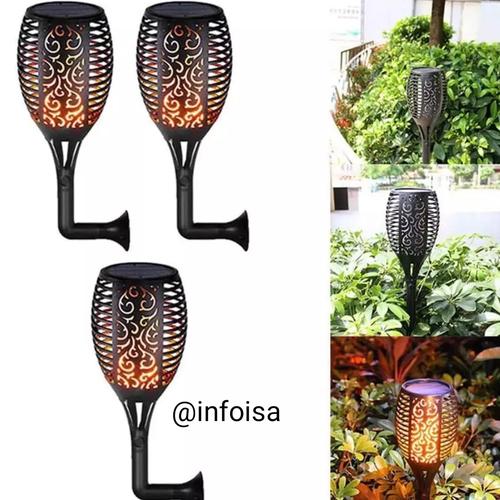 Jual Lampu Obor API 51 LED Tenaga Surya Otomatis. untuk Taman Tembok ...