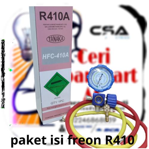 Jual Paket isi freon AC rumah R410 manifold selang freon conektor ...