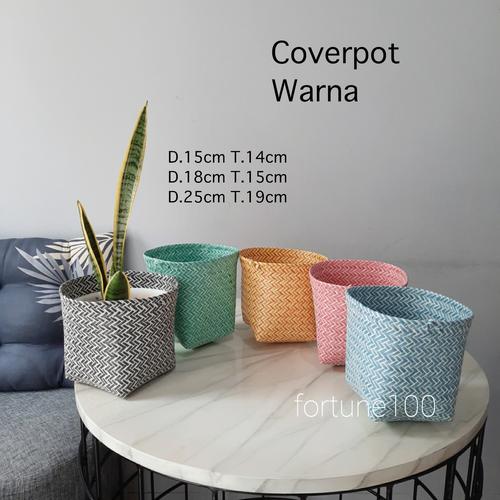 Jual Cover Pot Plastik / Keranjang Anyaman Plastik / Coverpot Anyam G01 ...
