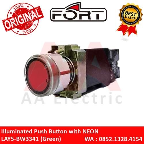 Jual Iluminated Push Button with NEON LAY5-BW3341 /LAY5BW3341 (Hijau ...
