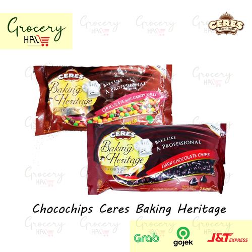 Jual CERES BAKING HERITAGE CHOCO CHIPS 250 GRAM ( CANDY SHELL & DARK ...