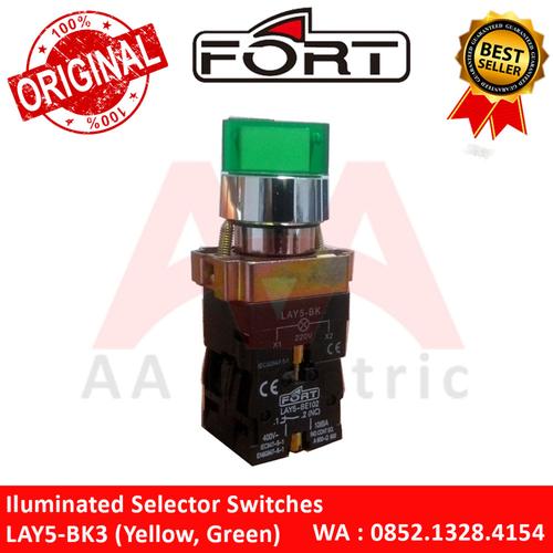 Jual Iluminated Selector Switches LAY5-BK3 /LAY5BK3 warna Kuning,Hijau ...