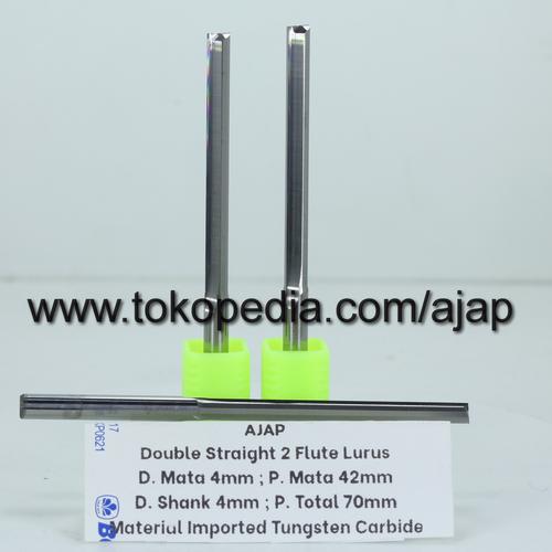 Jual Double Edge straight 2F 4mm router bits end mill mata profil mdf ...