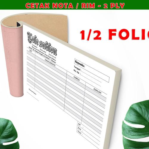 Jual Cetak Nota / Kwitansi / bill / Captain Order | Rangkap 2 | 1/2 ...