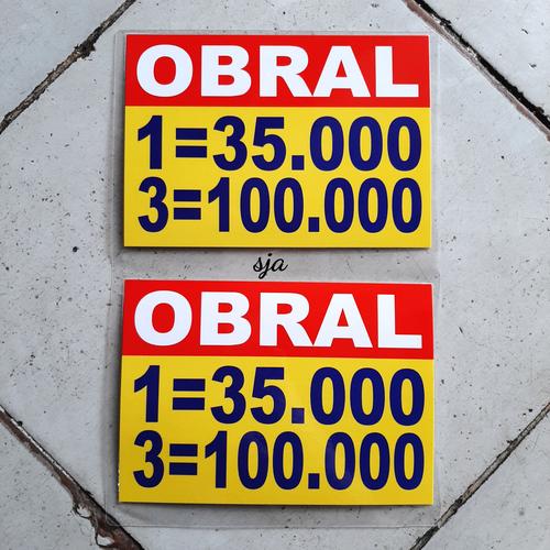 Jual Kertas Obral / Kertas Harga Obral / Papan Harga / Papan Obral ...