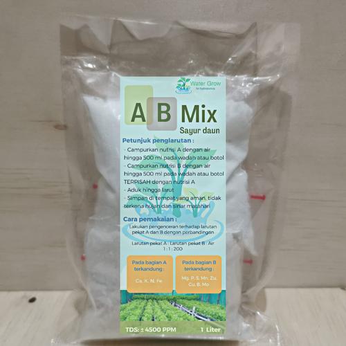 Jual Nutrisi AB Mix Sayur Daun pekatan 1 L Water Grow/ pupuk hidroponik ...