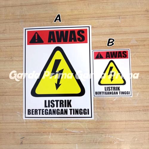 Jual SIGN STICKER K3 RAMBU SAFETY AWAS LISTRIK BERTEGANGAN TINGGI A ...
