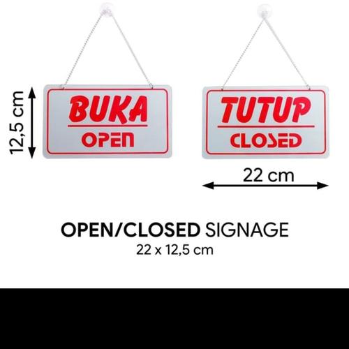 Buka Tutup Logo OPEN & CLOSED BUKA / TUTUP SIGN BOARD 170X240MM WITH
