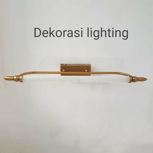 Jual Lampu Wastafel dinding body gold LED 8watt 55cm mirror cermin ...