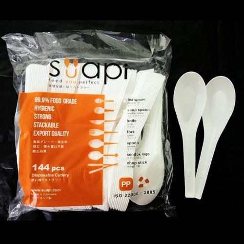 Jual Sendok Bebek plastik putih isi 144 pcs/ sendok bebek Suapi putih ...