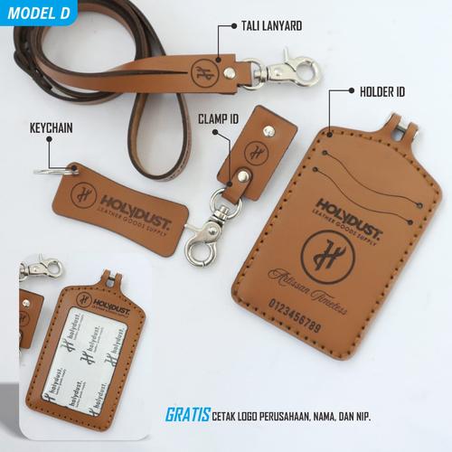 Jual Custom Idcard Holder Name tag Full Kulit Sapi asli - Model D ...