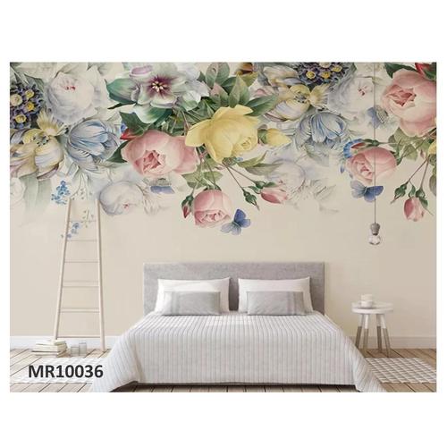 Jual Photowall Mural Dinding 3D Wallpaper Mural Bunga warna Tropical ...