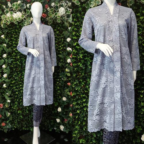 Jual kebaya brokat katun kartini tunik/stelan kebaya brokat - Putih, M ...