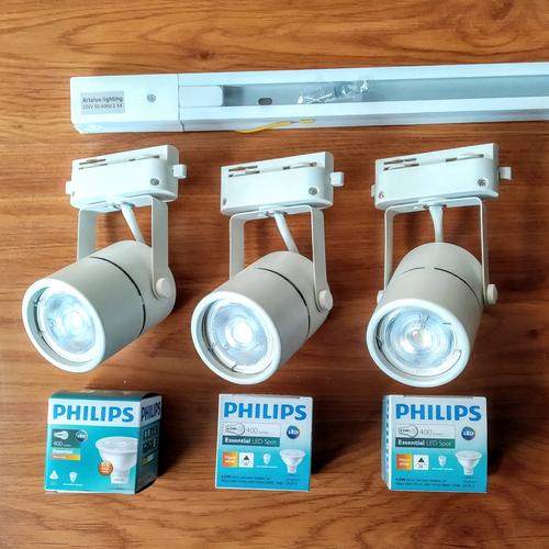 Jual Philips LAMPU track light set artalux sorot LED 4.5W berikut rel ...