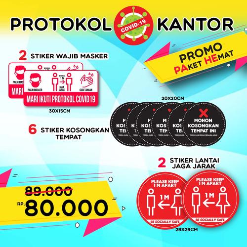 Jual STIKER SIGN SOCIAL DISTANCE PROTOKOL COVID 19 KANTOR PaketHemat ...