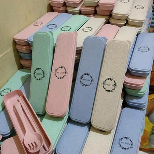 Jual Souvenir Sendok Set Travel Jerami Kemas Box + Kardus Custom Sablon ...