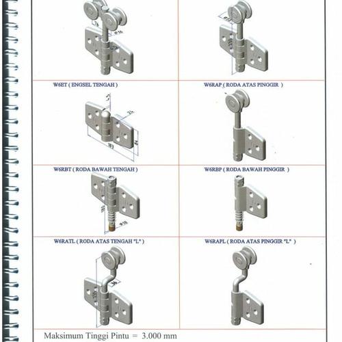 Jual Komponen Rel Pintu lipat Wina W-600 - 6 Daun Pintu (3:3) - Kota ...