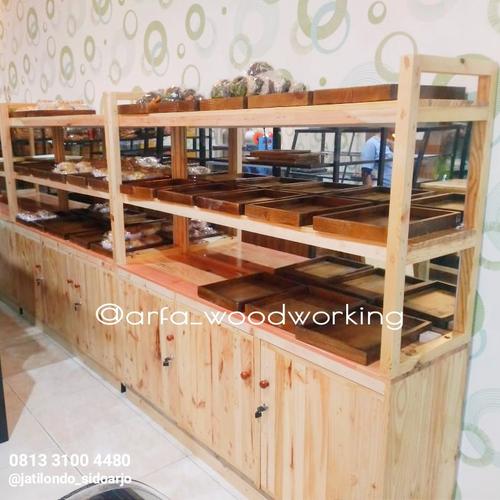Jual Nota Rak Roti Display Etalase Showcase Kayu Asli tnp Cermin - Kab ...