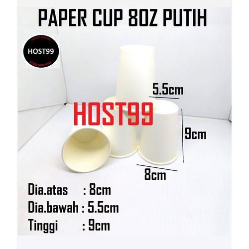 Jual GELAS KERTAS FOAM PAPERCUP PUTIH GELAS KOPI TEH PANAS POLOS 8OZ ...