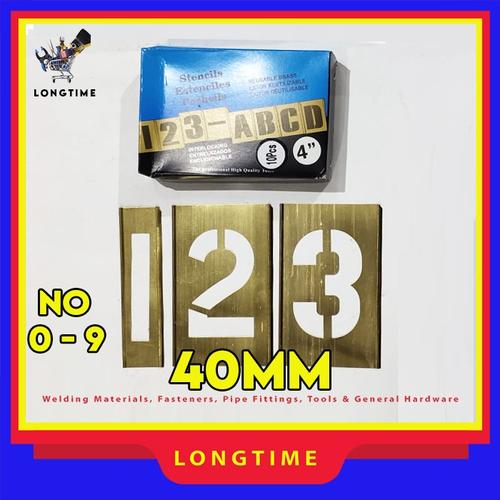 Jual Stencil Brass Number 40mm Stensil Angka 0-9 Kuningan 1-1/2" inch ...