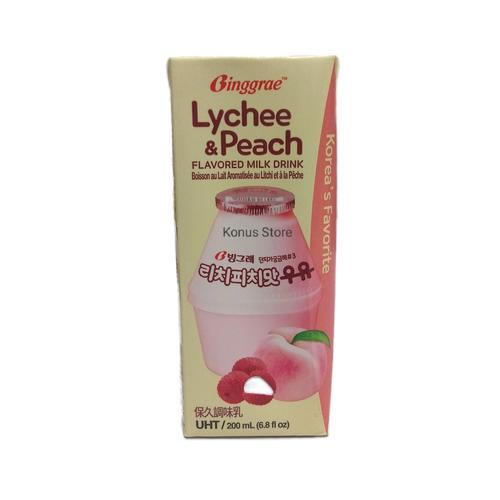 Jual Binggrae Flava Milk Drink Lychee & Peach 200 Mililiter - Kota ...