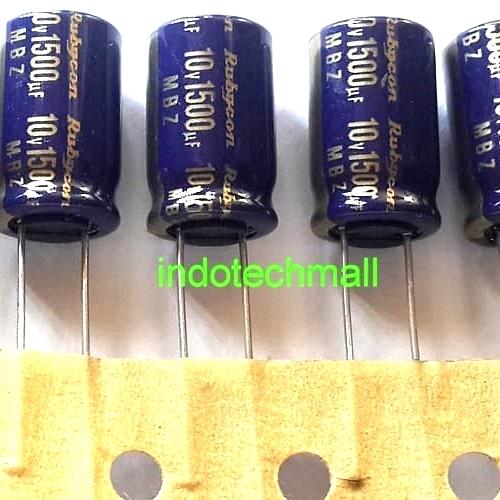 Jual Capacitor Elko 1500uF 10V Rubycon MBZ Gold ultra low ESR kapasitor ...