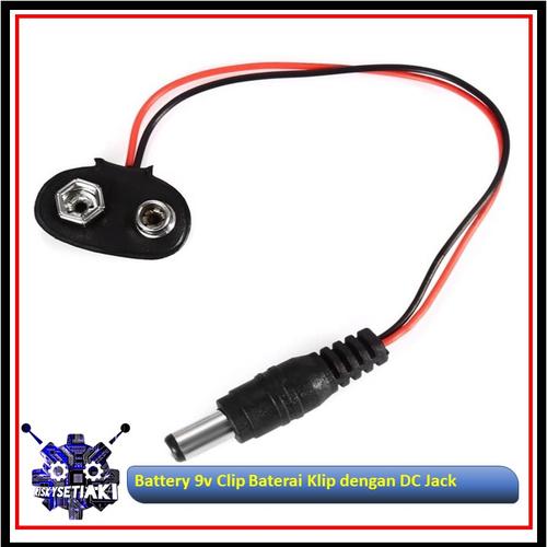 Jual Battery 9v Clip Baterai Klip dengan DC Jack untuk Arduino Uno Mega ...