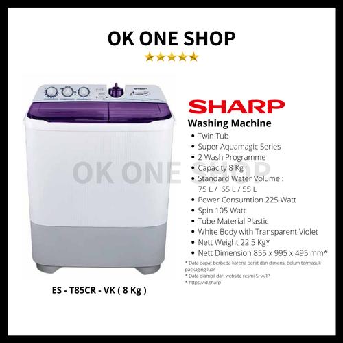 Jual Sharp ES-T85CR-VK Mesin Cuci 8Kg / ES-T85 CR-VK (2tabung ...