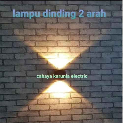 Jual Lampu dinding 2 arah 2 watt LED minimalis body putih dan hitam ...