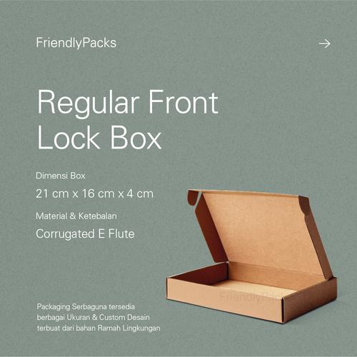 Jual Reguler Front Lock Box - Packaging Corrugated - 21 x 16 x 4 cm ...