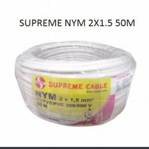 Jual KABEL SUPREME NYM 2X1.5MM 2 x 1.5mm /ROLL (50meter) KABEL PUTIH ...