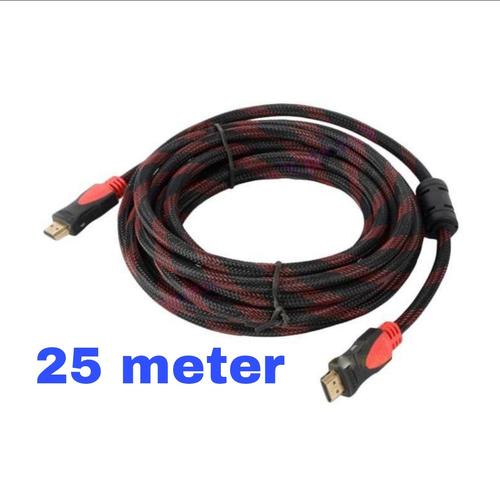 Jual kabel HDMI - HDMI panjang 25 meter jaring merah hitam HDTV CABLE ...