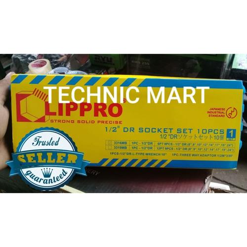 Jual LIPPRO JAPAN Kunci Socket Set 1/2" 10 PCS 6 PT Box Plastik ...