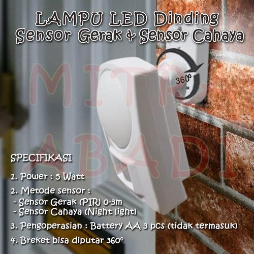 Jual Wall LED Light / Lampu LED Dinding Sensor Gerak - Sensor Cahaya ...